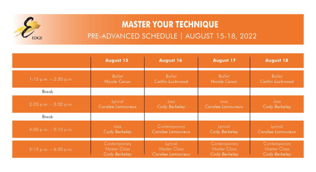 MASTER YOUR TECHNIQUE AUG 15-18 2022 – Edge Studios
